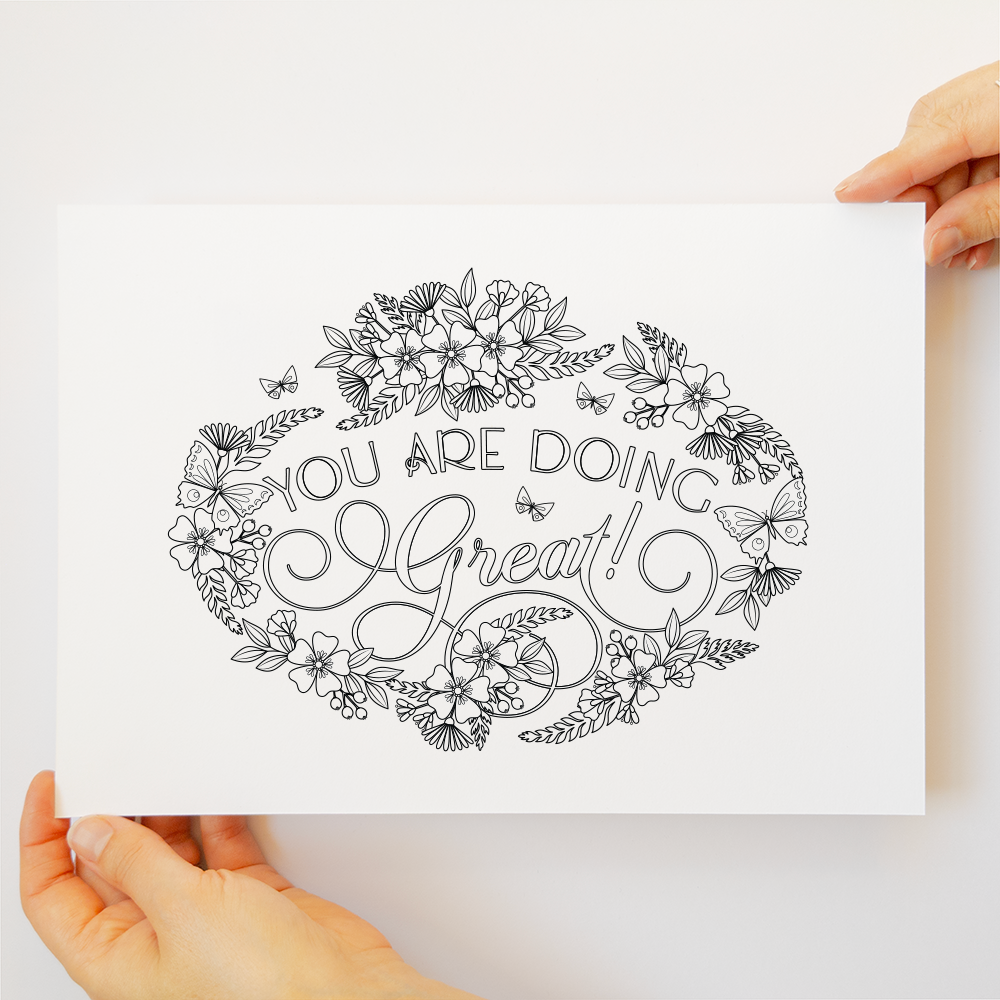 Pep Talk Colouring Pages (instant download) – Lacewing Creative